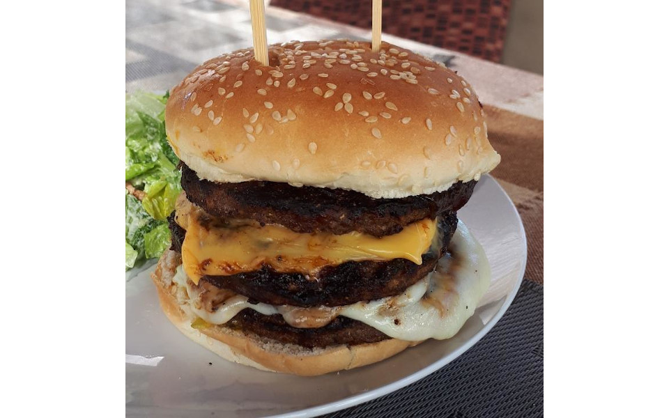 Corie's Triple-Decker PB Burger - Harvest Meats